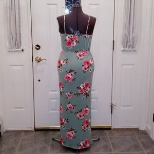 Fig & Olive | Dresses | Fig Olive Pink Floral Stretch Maxi Dress M ...